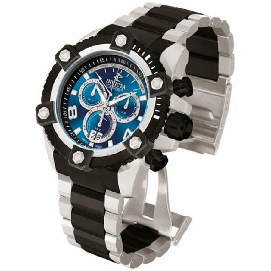Invicta Arsenal Chronograph Blue Dial Black and White PVD Men's Watch ...