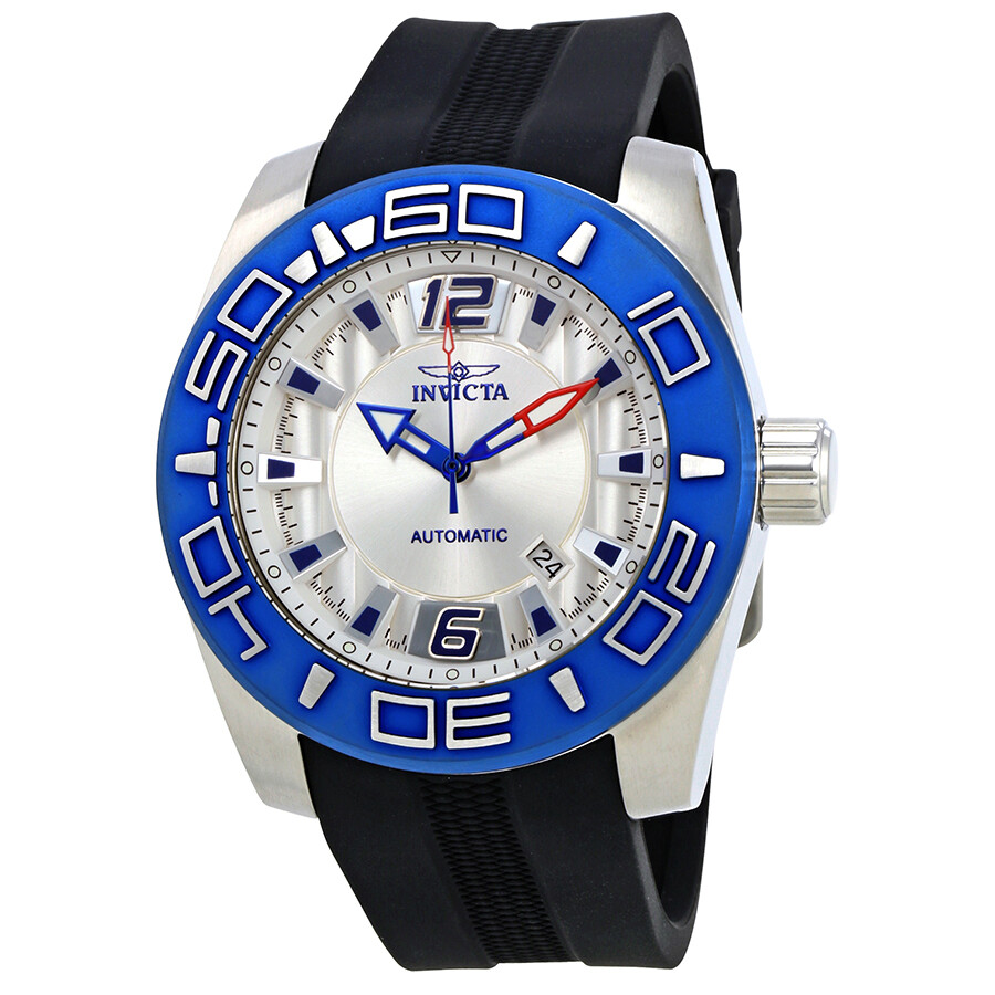 Invicta Aviator Automatic Silver Dial Men's Rubber Watch 23530 ...