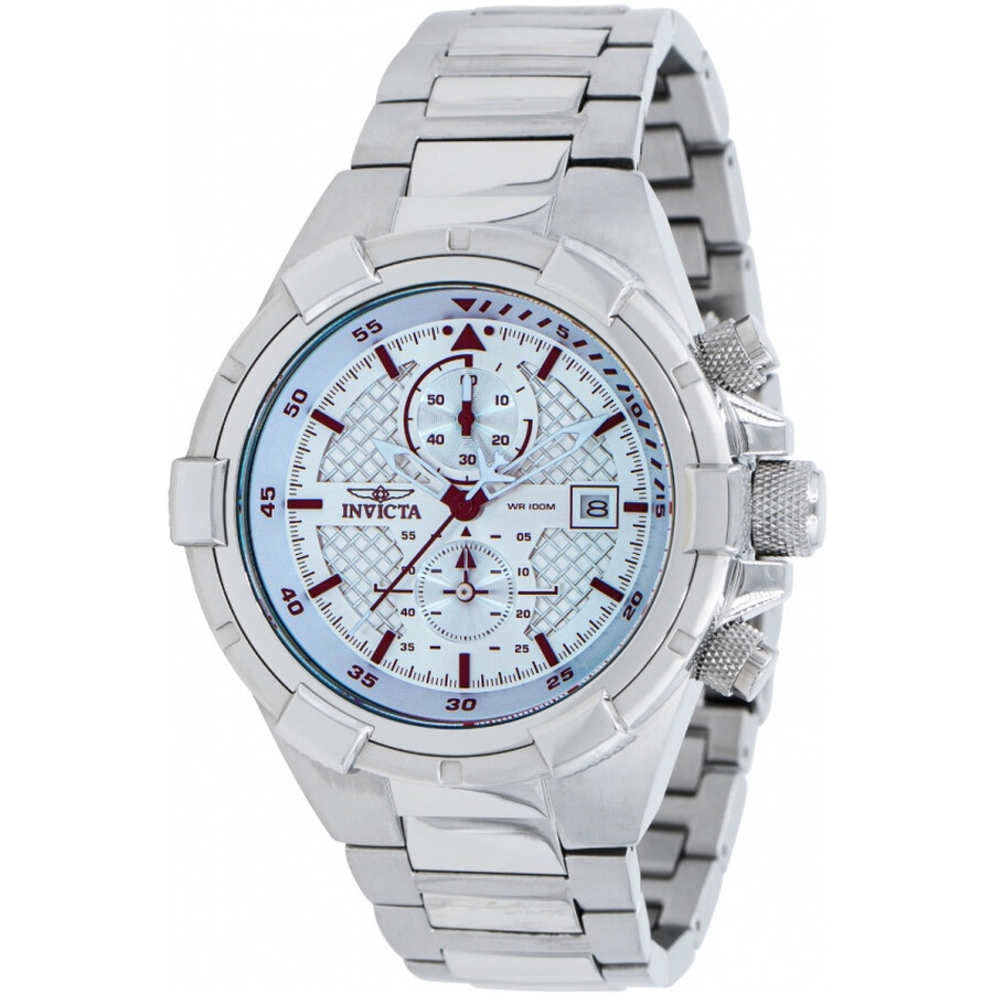 Invicta Aviator Chronograph Date Quartz Silver Dial Men's Watch 39385 ...