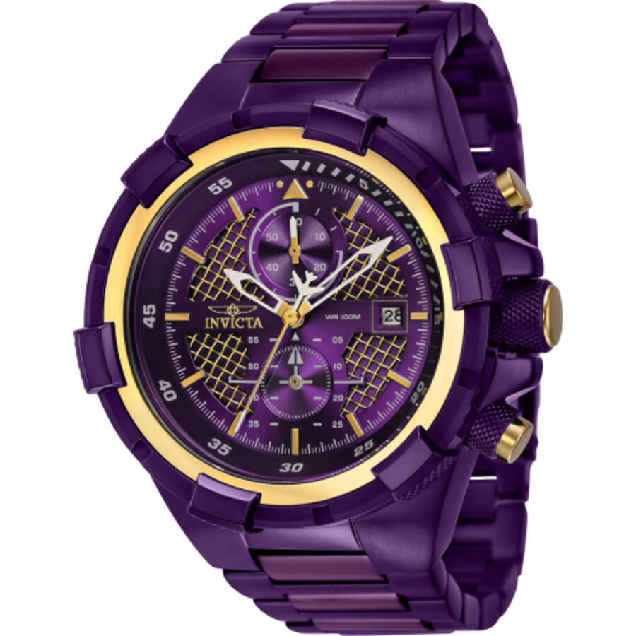 Invicta Aviator Chronograph Quartz Purple Dial Men's Watch 40816 ...