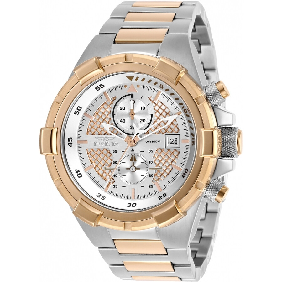 Invicta Aviator Chronograph Rose Gold Dial Men's Watch 28118 ...