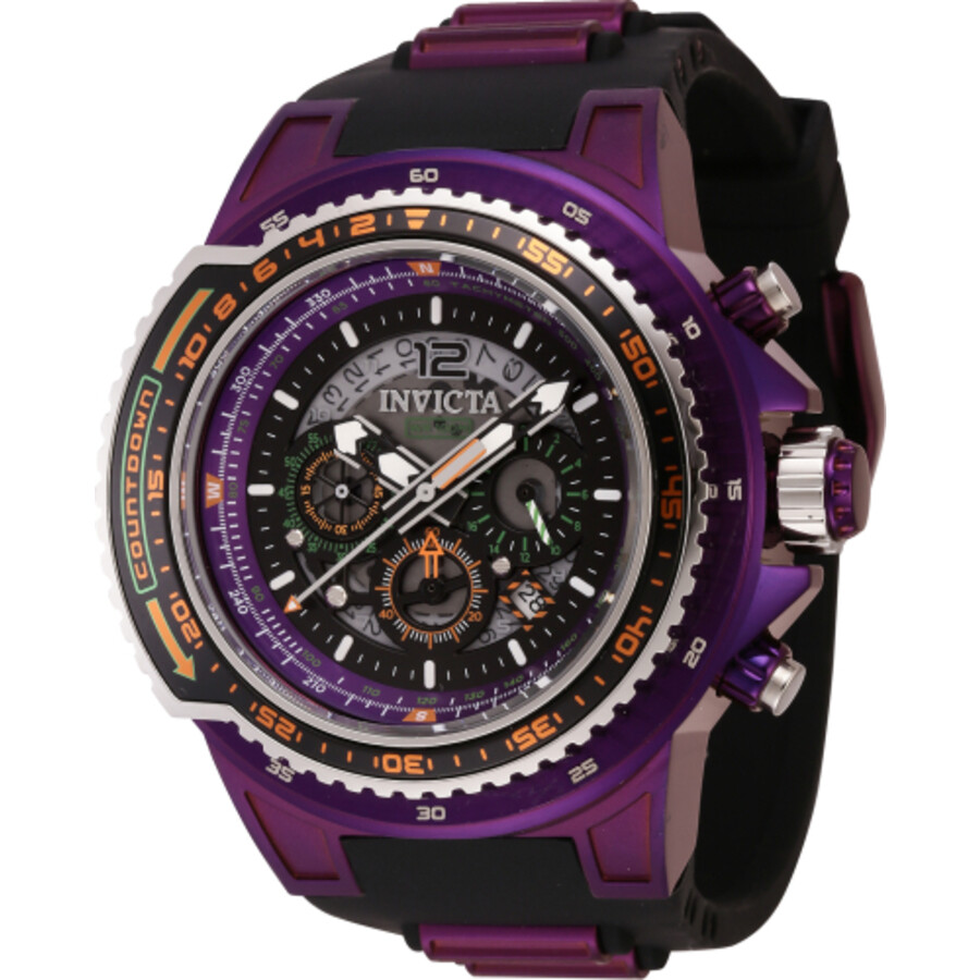 Invicta Aviator Crosswind Chronograph GMT Quartz Purple Dial Men's ...
