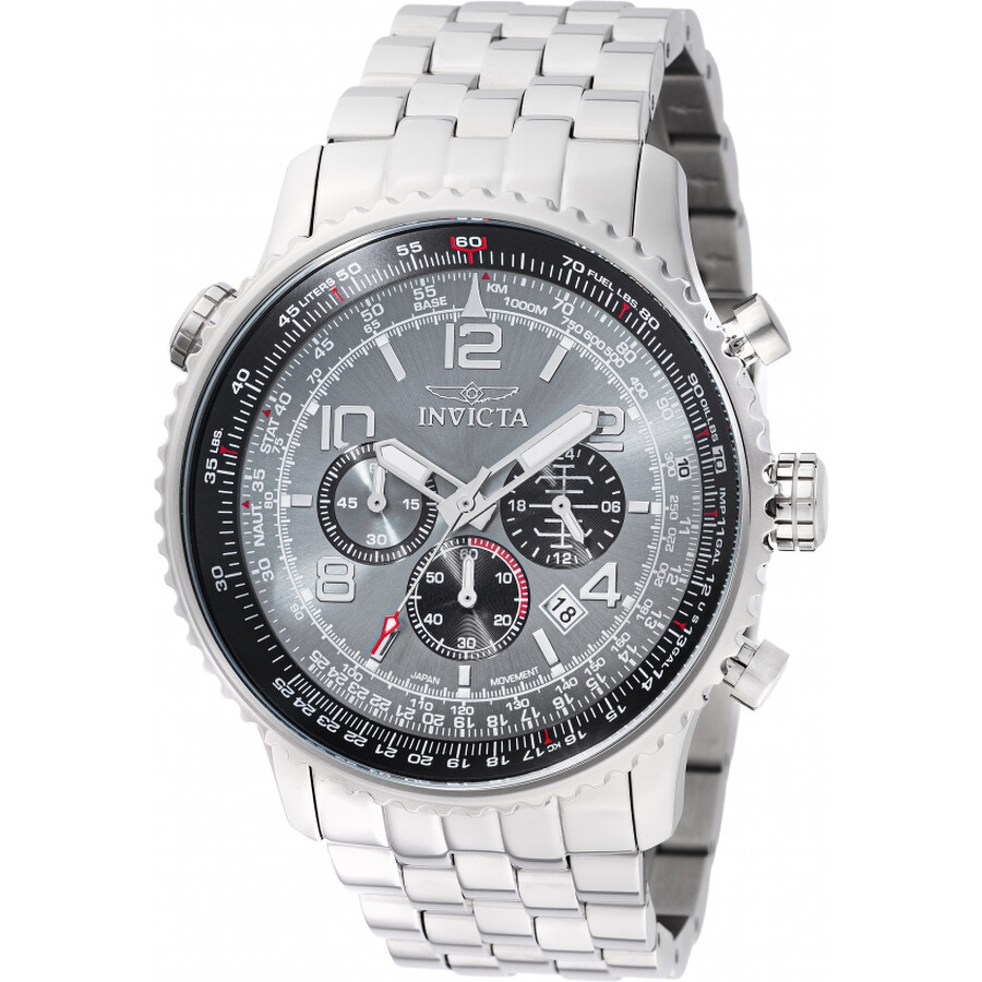 Invicta Aviator GMT Chronograph Grey Dial Men's Watch 48225 ...