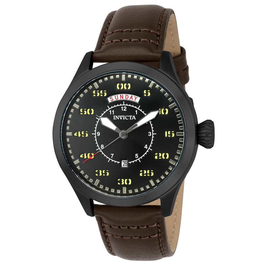 Invicta Aviator Quartz Charcoal Dial Men's Watch 22975 886678280797 ...