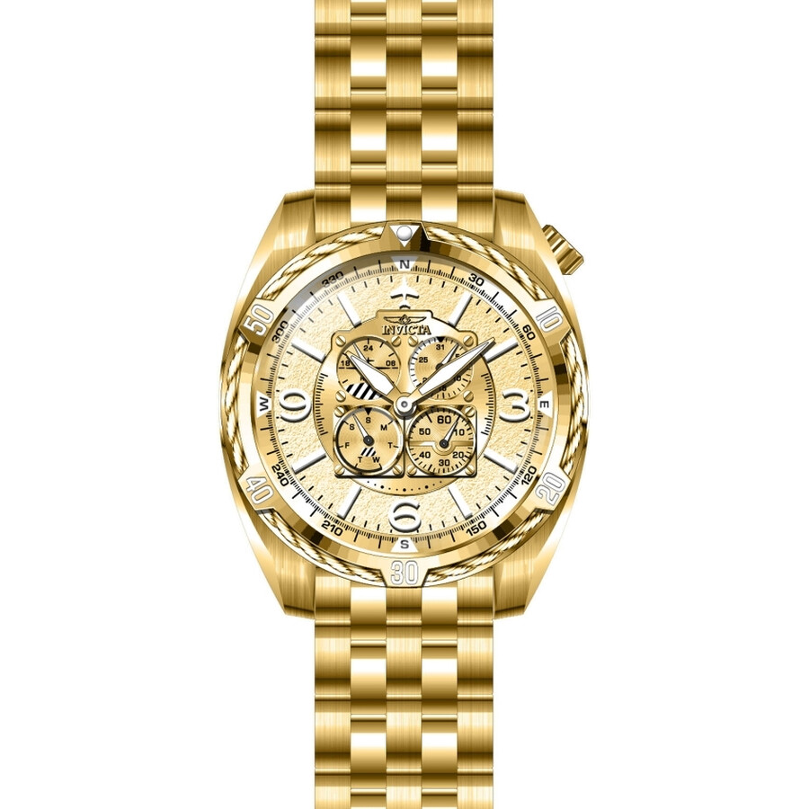 Invicta Aviator Quartz Gold Dial Gold-tone Men's Watch 28088 ...