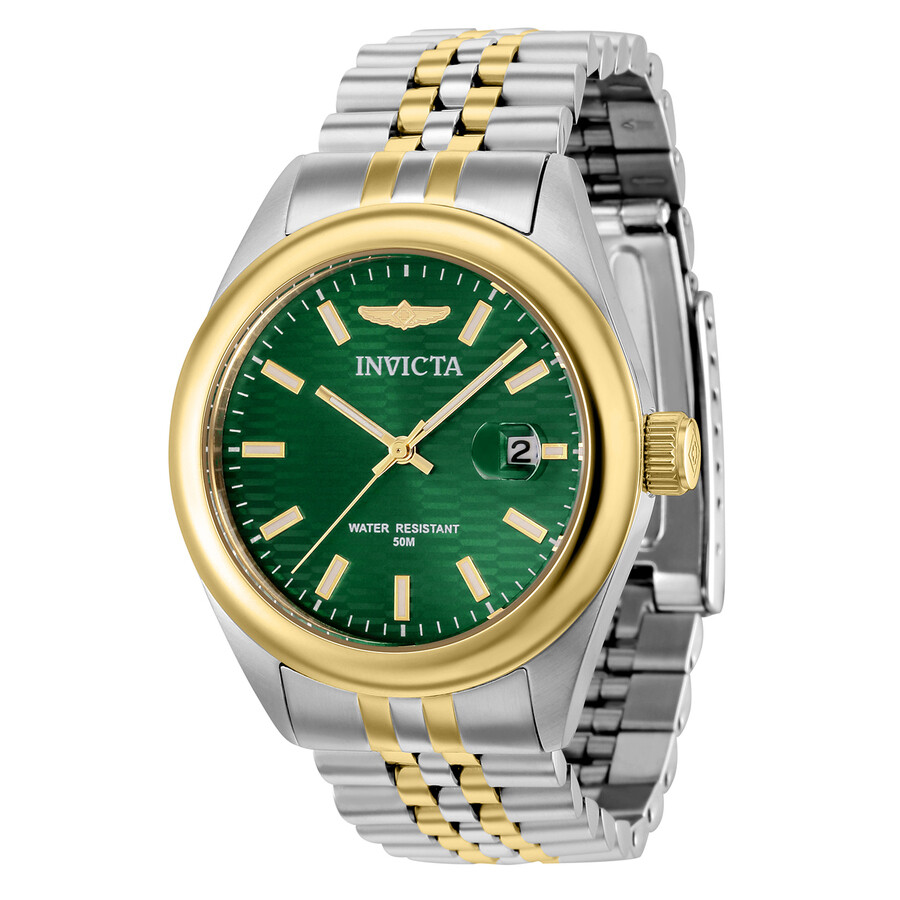 Invicta Aviator Quartz Green Dial Two-tone Ladies Watch 38431 ...