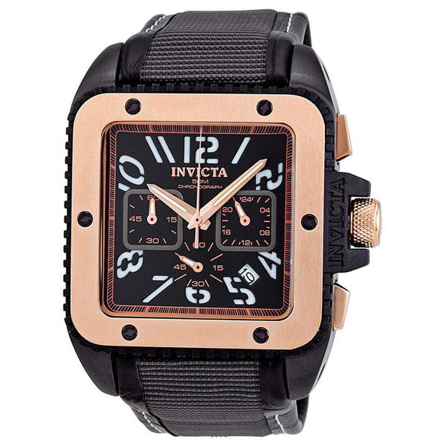 Invicta Black Dial Chronograph Black Strap Men's Watch 1467 ...