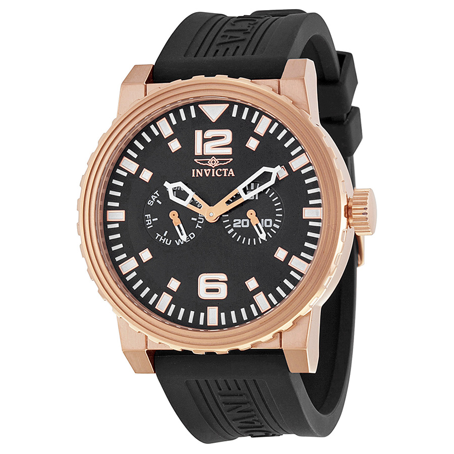 Invicta Black Dial Rubber Strap Men's Watch 13647 886678103836 ...