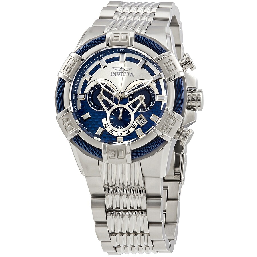 Invicta Bolt Chronograph Blue Dial Stainless Steel Men's Watch 25541 ...