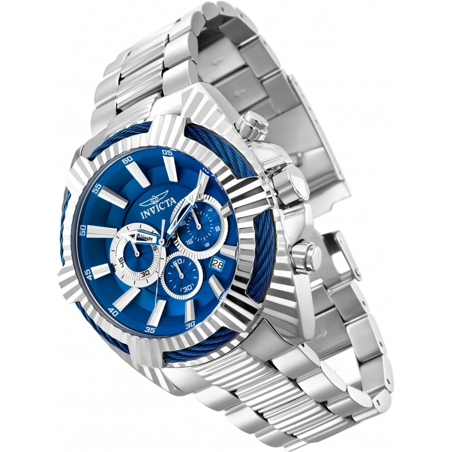 Invicta Bolt Chronograph Blue Dial Stainless Steel Men's Watch 27191 ...