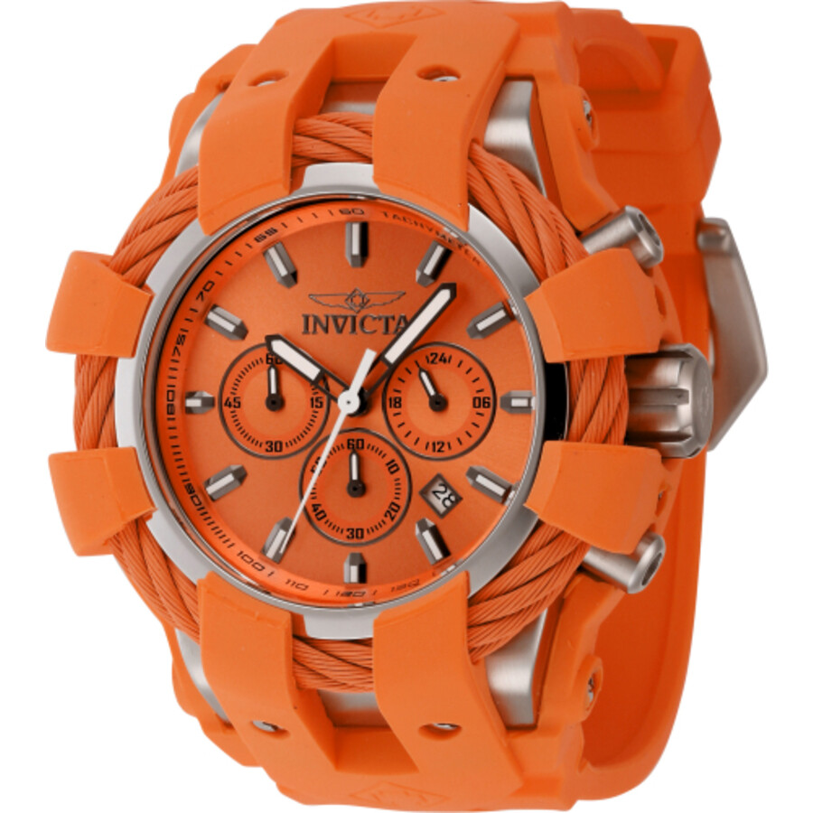 Invicta Bolt Chronograph GMT Quartz Orange Dial Men's Watch 45167 ...