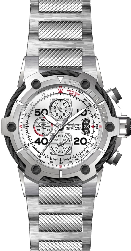Invicta Bolt Chronograph Silver Dial Stainless Steel Men's Watch 28024 ...