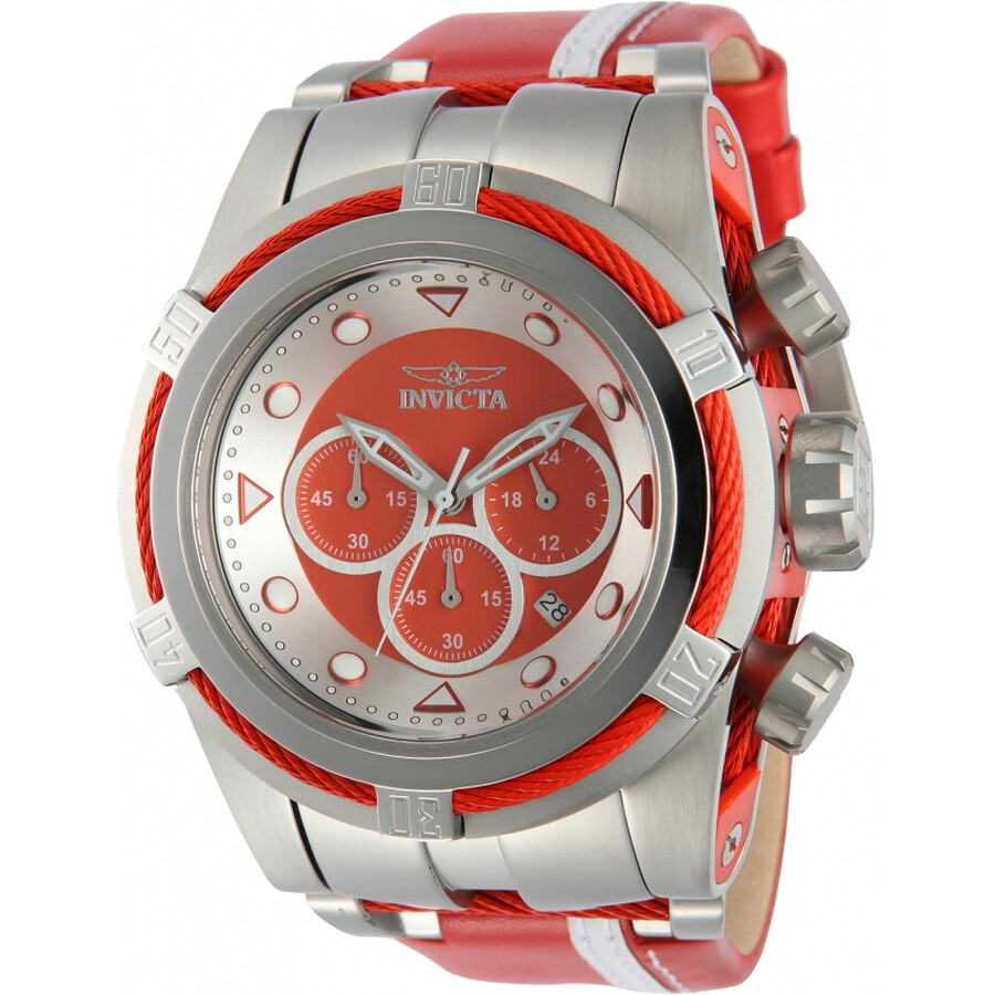 Invicta Bolt GMT Chronograph Red and Silver Dial Men's Watch 43786 ...