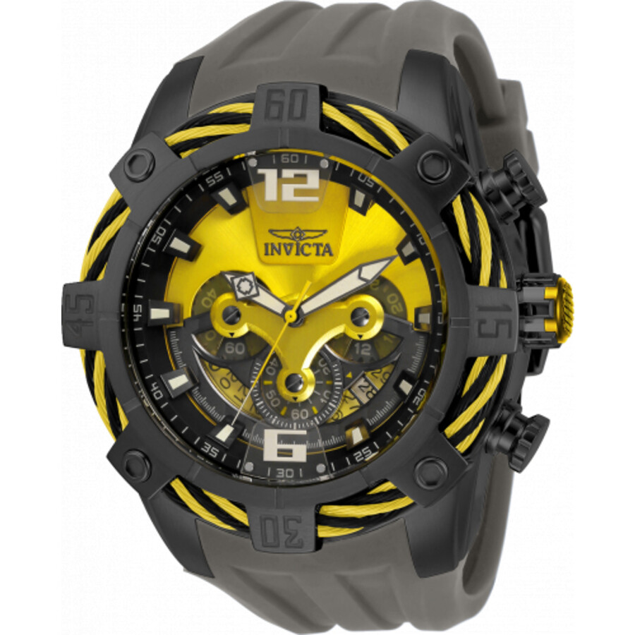 Invicta Bolt GMT Chronograph Yellow Dial Men's Watch 33182 886678394548 ...