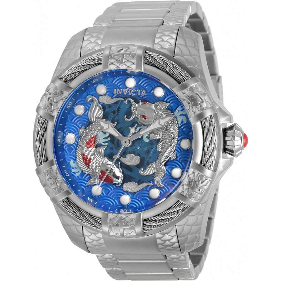 Invicta Bolt Koi Automatic Blue Skeleton Dial Men's Watch 32344 ...