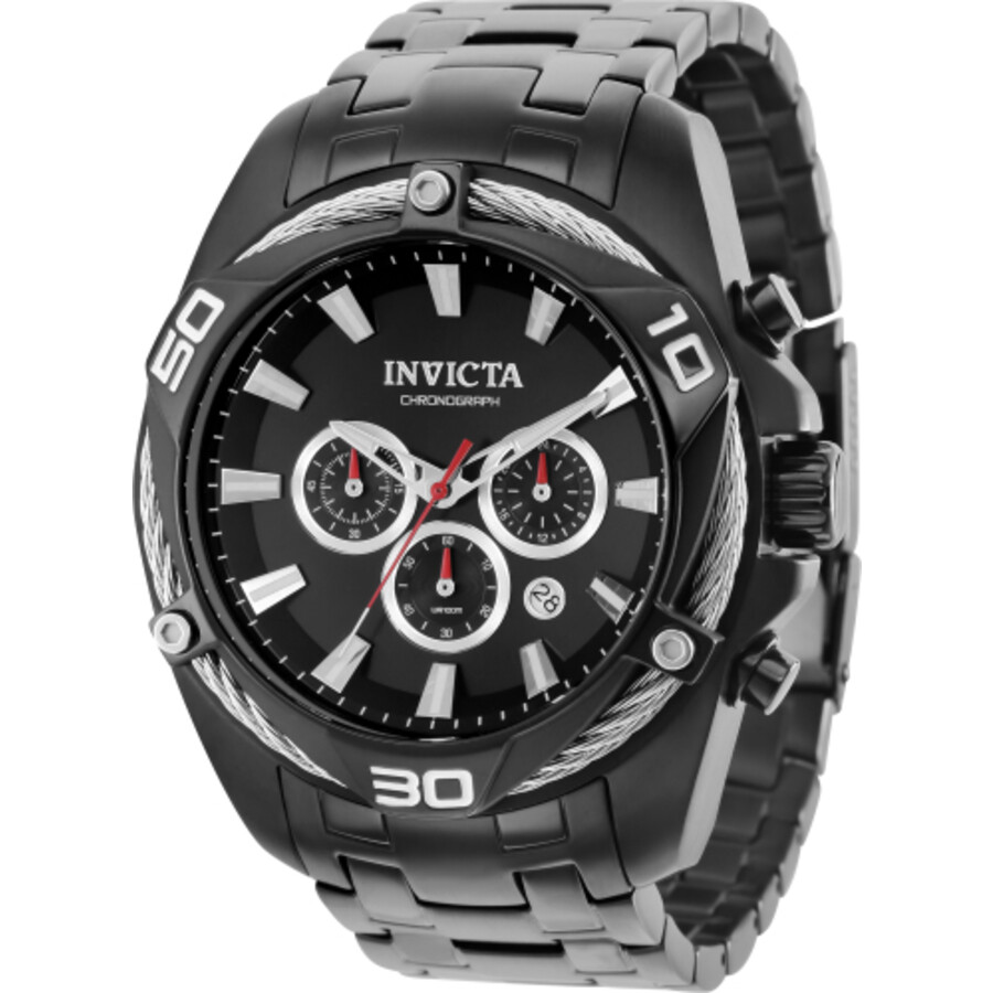 Invicta Bolt Men Chronograph GMT Quartz Black Dial Men's Watch 38256 ...