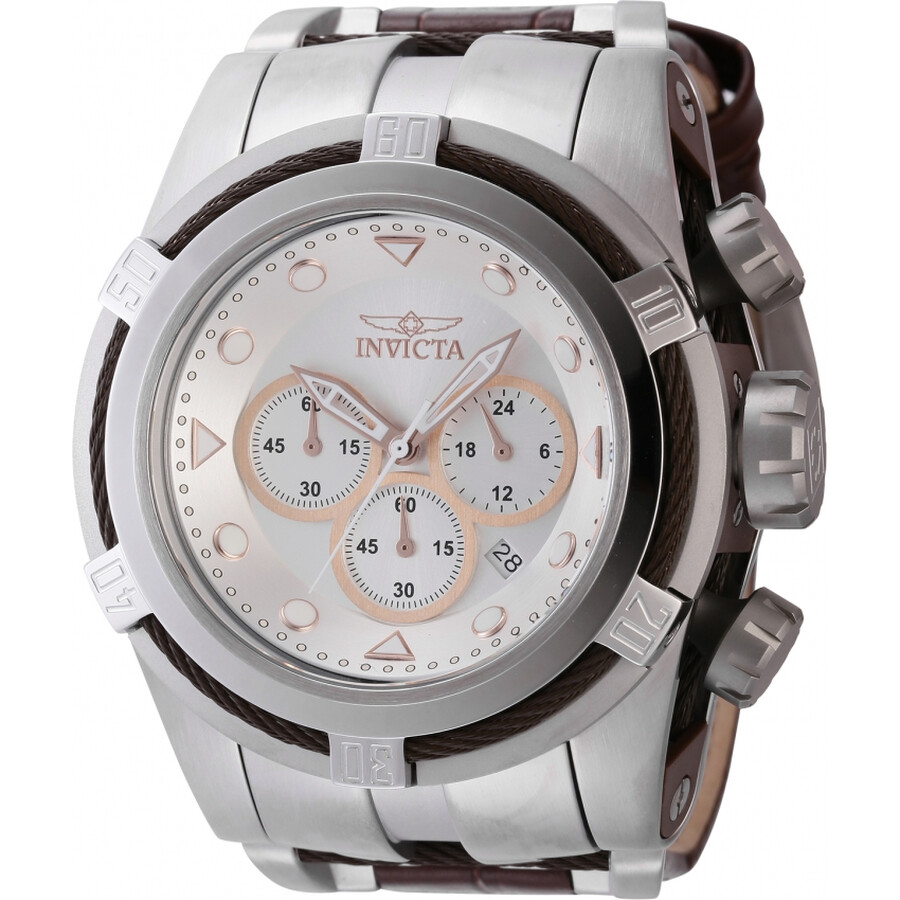 Invicta Bolt Zeus Chronograph GMT Quartz Silver Dial Men's Watch 43783 ...