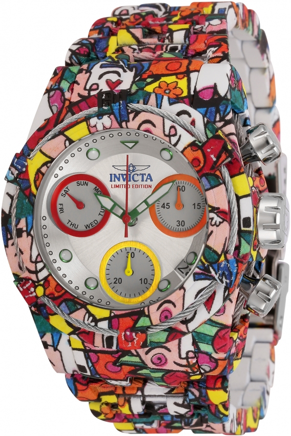 Invicta Britto Chronograph Orange and Red and Yellow and Antique Silver ...