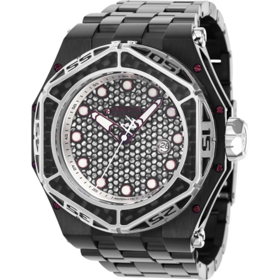 Invicta Carbon Hawk Reserve Automatic Date Hexagon Men's Watch 38941 ...