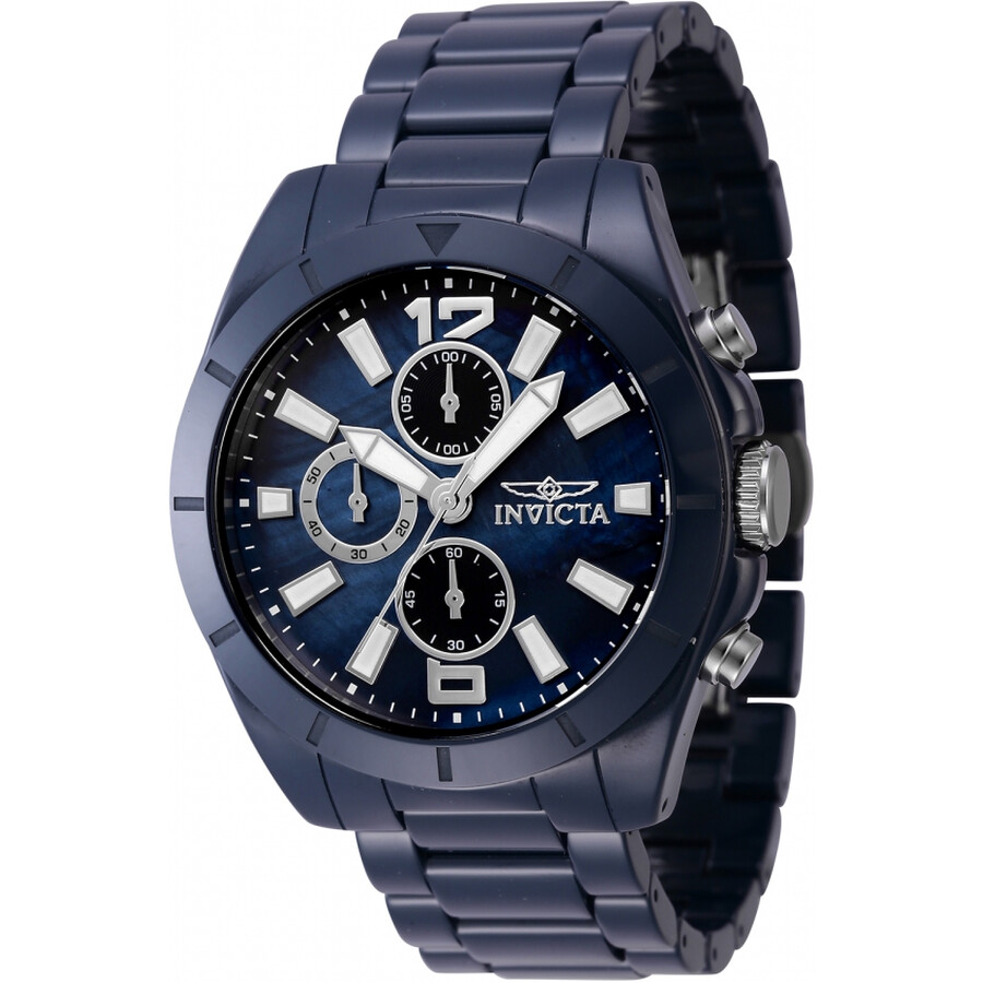 Invicta Ceramics Chronograph Quartz Blue Dial Men's Watch 47319 ...