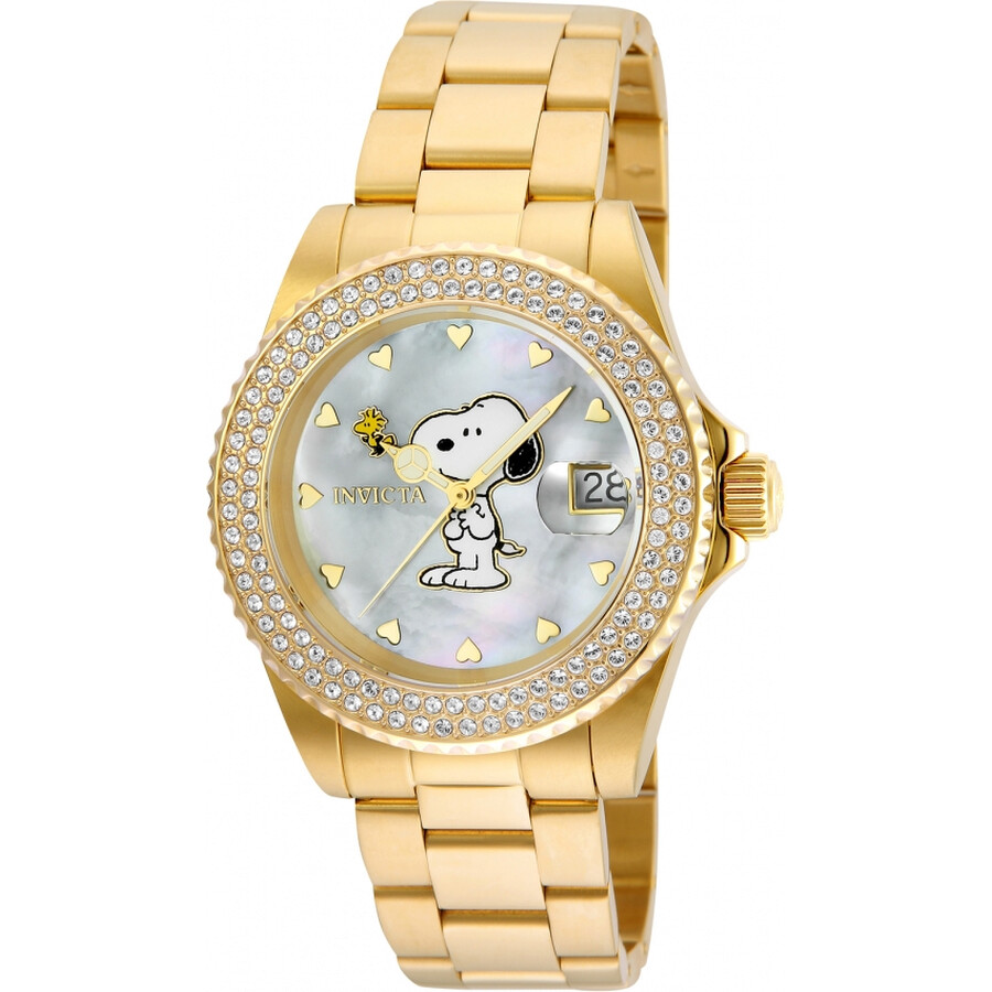 Invicta Character Collection Snoopy Gold Dial Ladies Watch 24809 ...