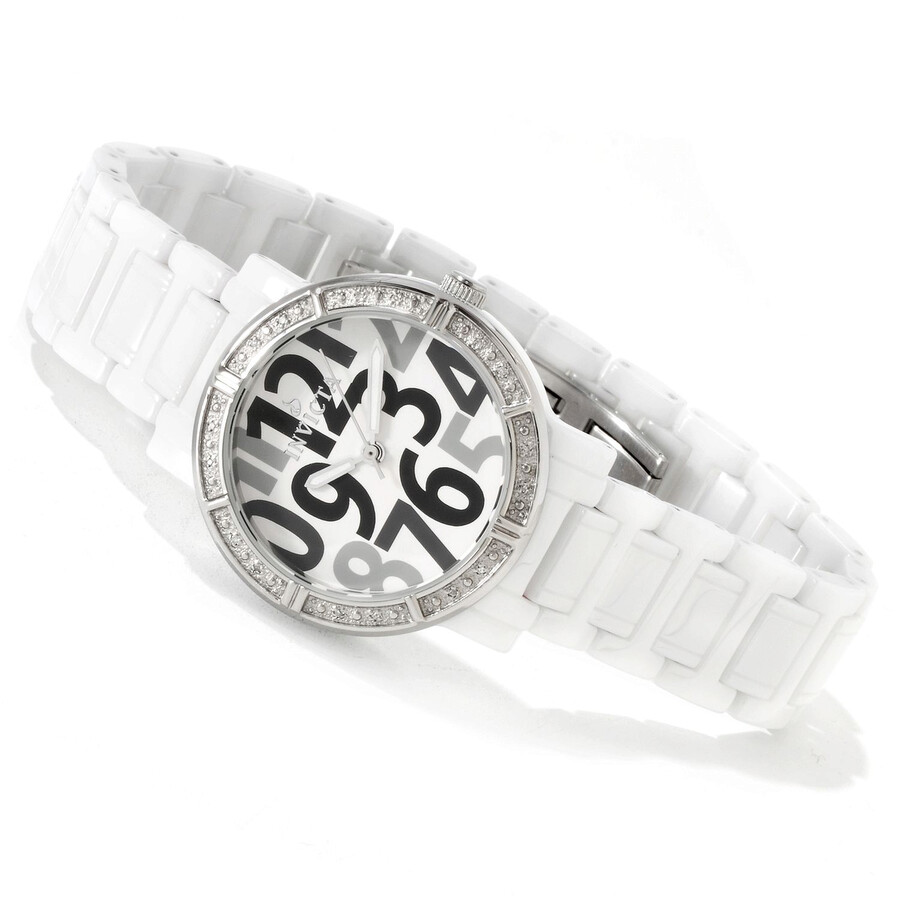 Invicta Classique White Ceramic Crystal Ladies Watch 10272 ...