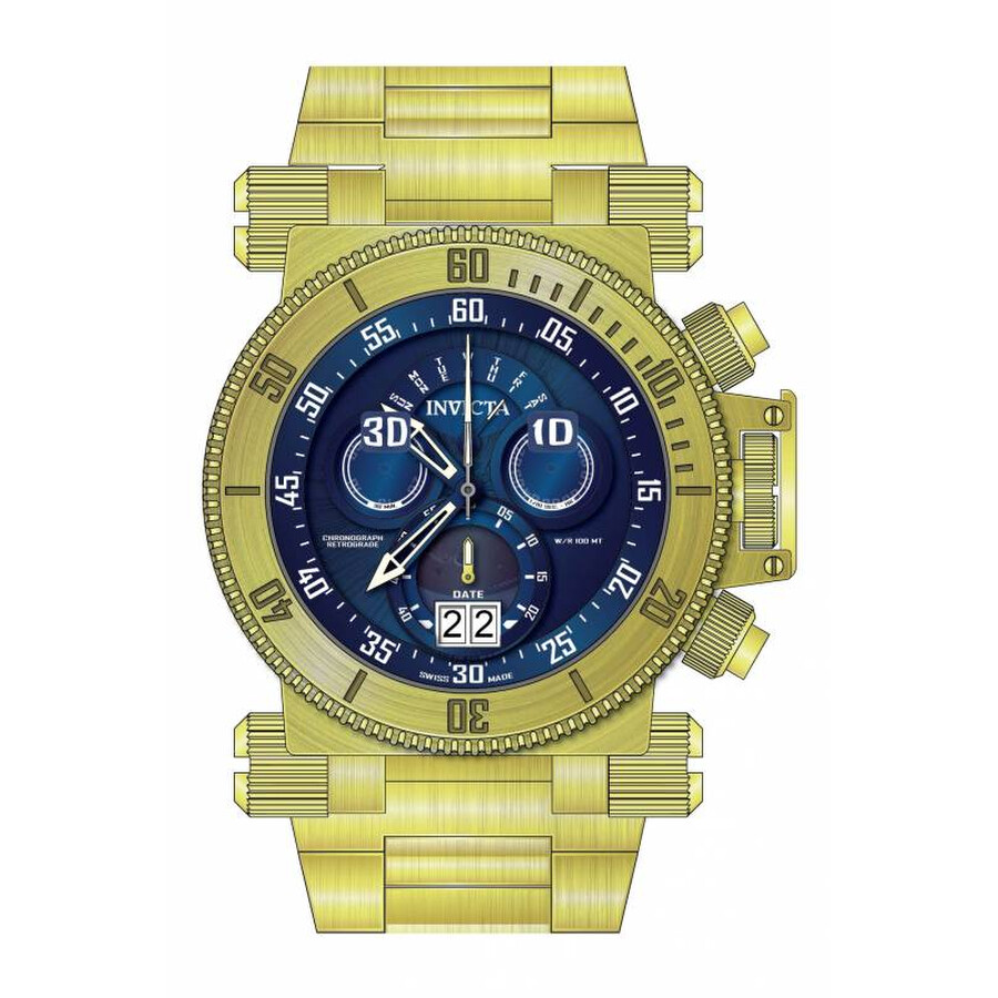 Invicta Coalition Forces Chronograph Blue Dial Gold-plated Men's Watch ...