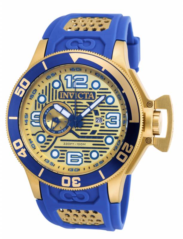 Invicta Corduba Blue Cut-out Dial Blue Polyurethane Men's Watch 18834 ...
