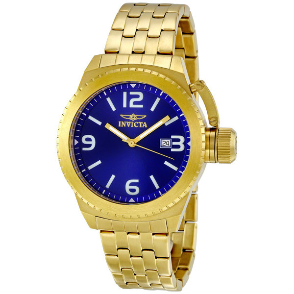 Invicta Corduba Blue Dial 18kt Gold-Plated Blue Dial Men's Watch 0990 ...