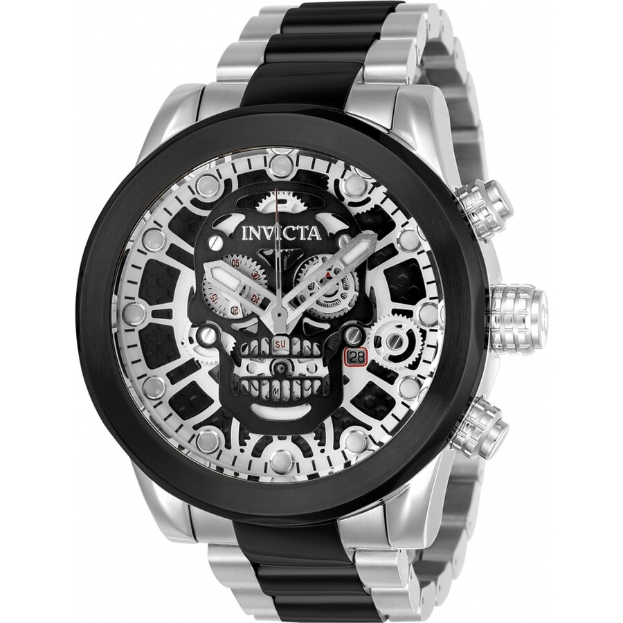 Invicta Corduba Skull Chronograph Quartz Silver Dial Men's Watch 21884 ...