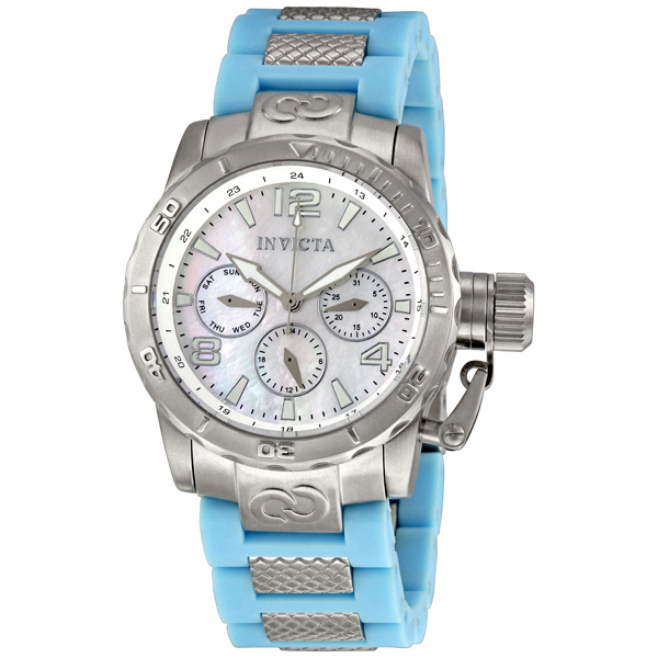 Invicta Corduba Mother of Pearl Blue Polyurethane Watch 1699 ...
