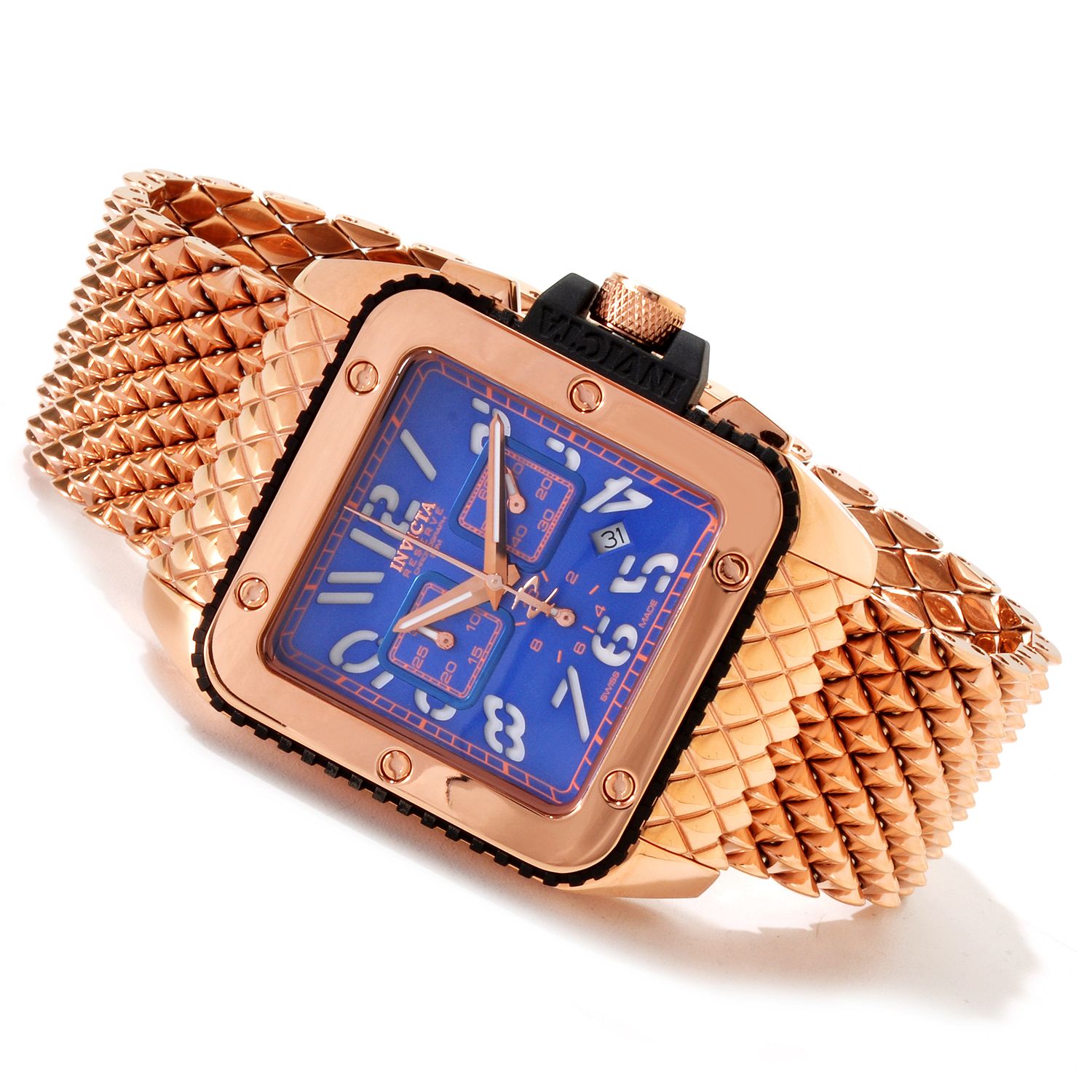 Invicta Cuadro Rose Gold-tone Chronograph Men's Watch 1695 843836016957 ...