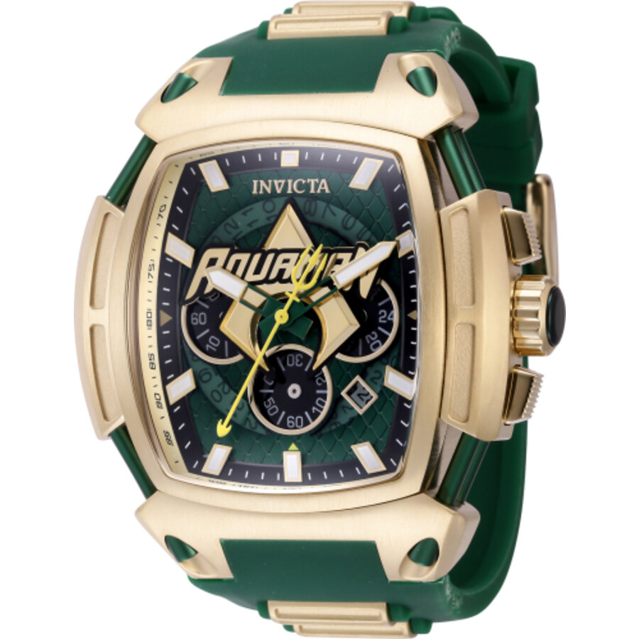 Invicta DC Comics Aquaman Chronograph GMT Quartz Green Dial Men's Watch ...