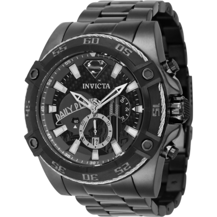 Invicta DC Comics Superman Chronograph GMT Quartz Black Dial Men's ...