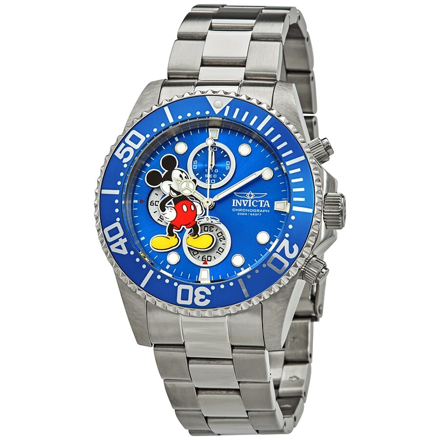 Invicta Disney Limited Edition Alarm Chronograph Blue Dial Men's Watch ...