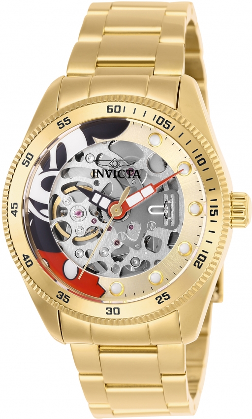Invicta Disney Limited Edition Automatic Gold Dial Ladies Watch 25443 ...