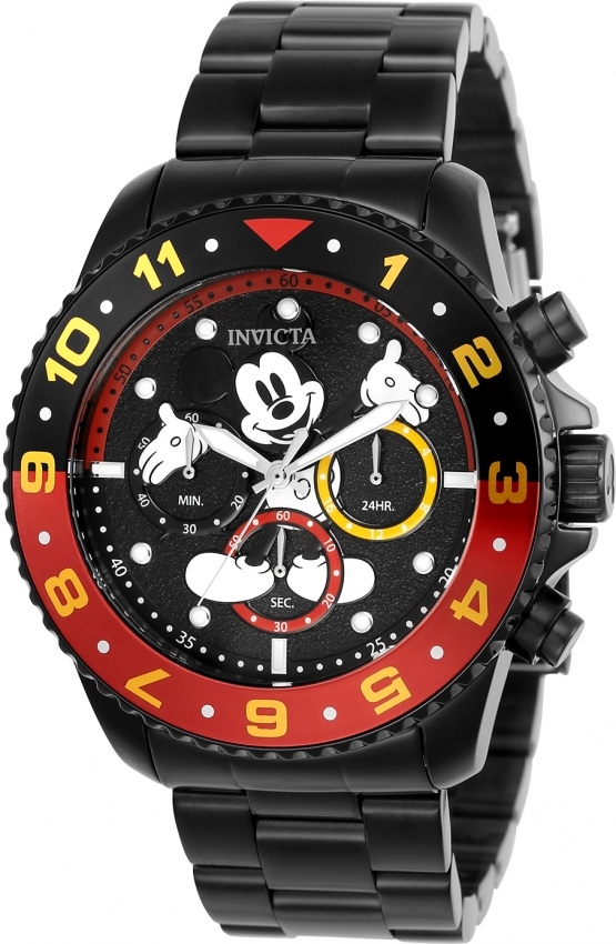 Invicta Disney Limited Edition Black GMT Chronograph Coke Bezel Men's ...