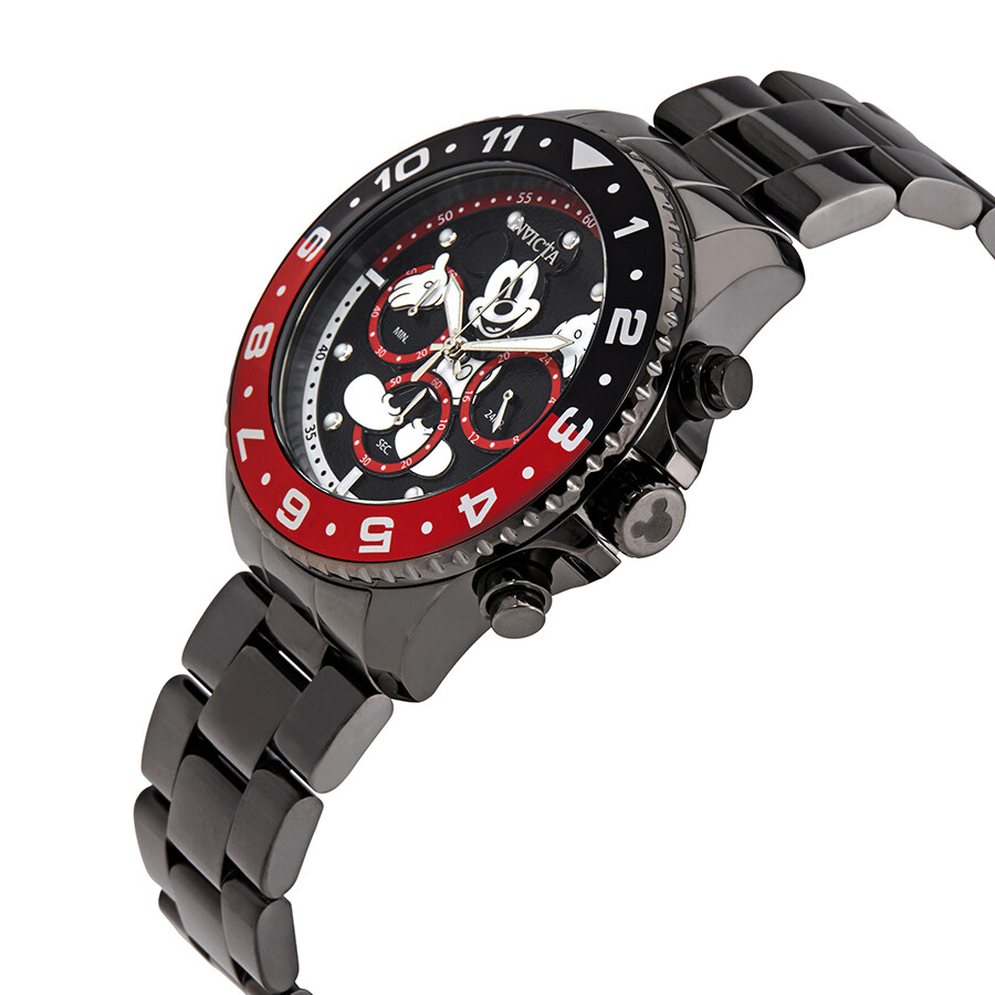 Invicta Disney Limited Edition Black GMT Chronograph Coke Bezel Men's ...