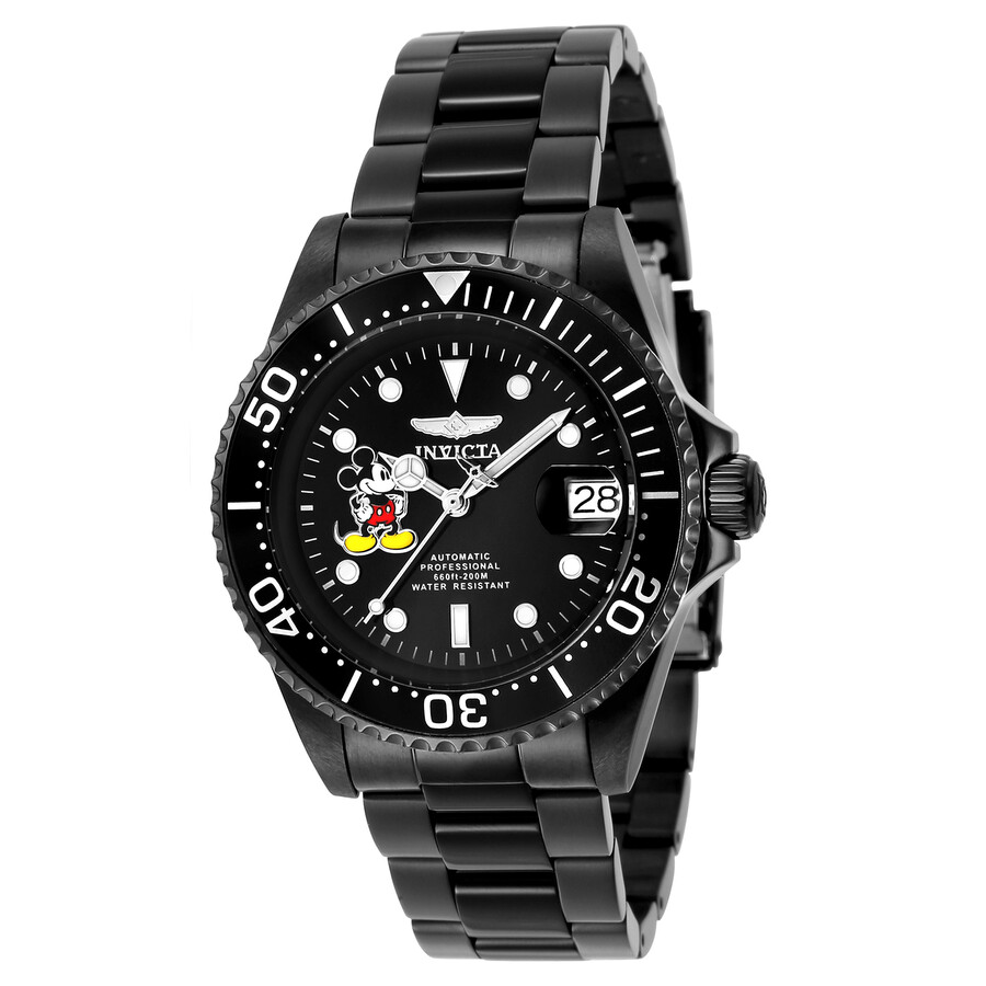 Invicta Disney Limited Edition Mickey Mouse Automatic Black Dial Men's ...
