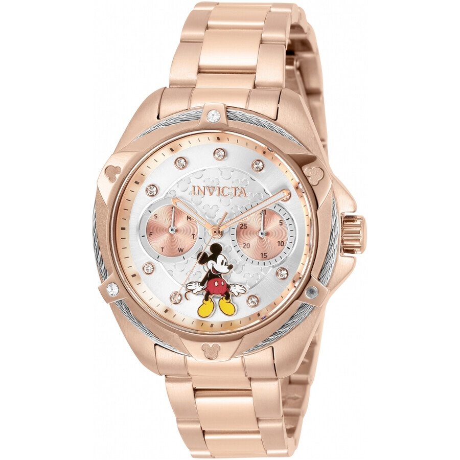 Invicta Disney Limited Edition Mickey Mouse Quartz Crystal Silver Dial ...