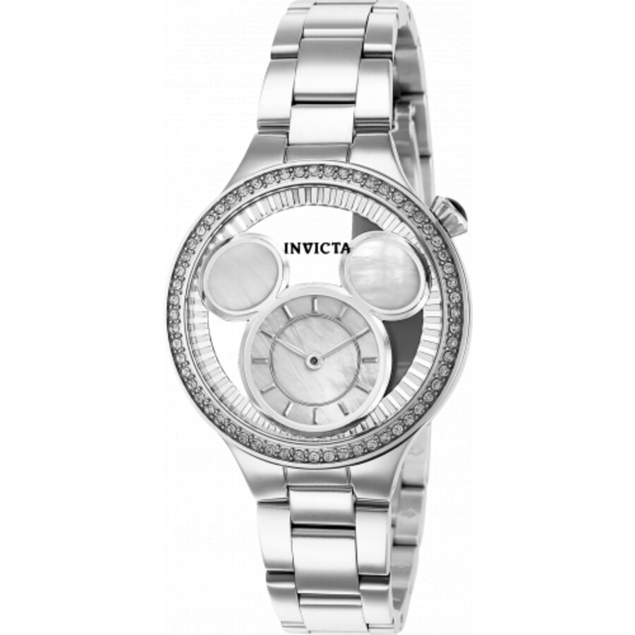 Invicta Disney Limited Edition Quartz Crystal White Dial Ladies Watch ...