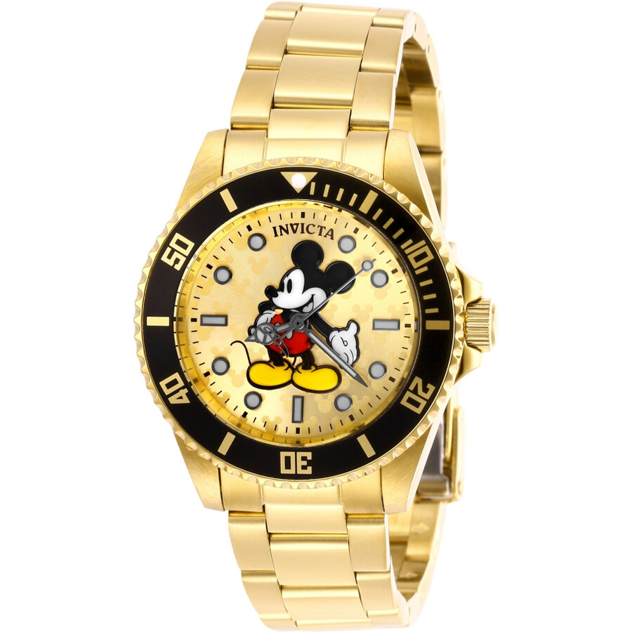 Invicta Disney Limited Edition Quartz Gold Dial Ladies Watch 29673 ...
