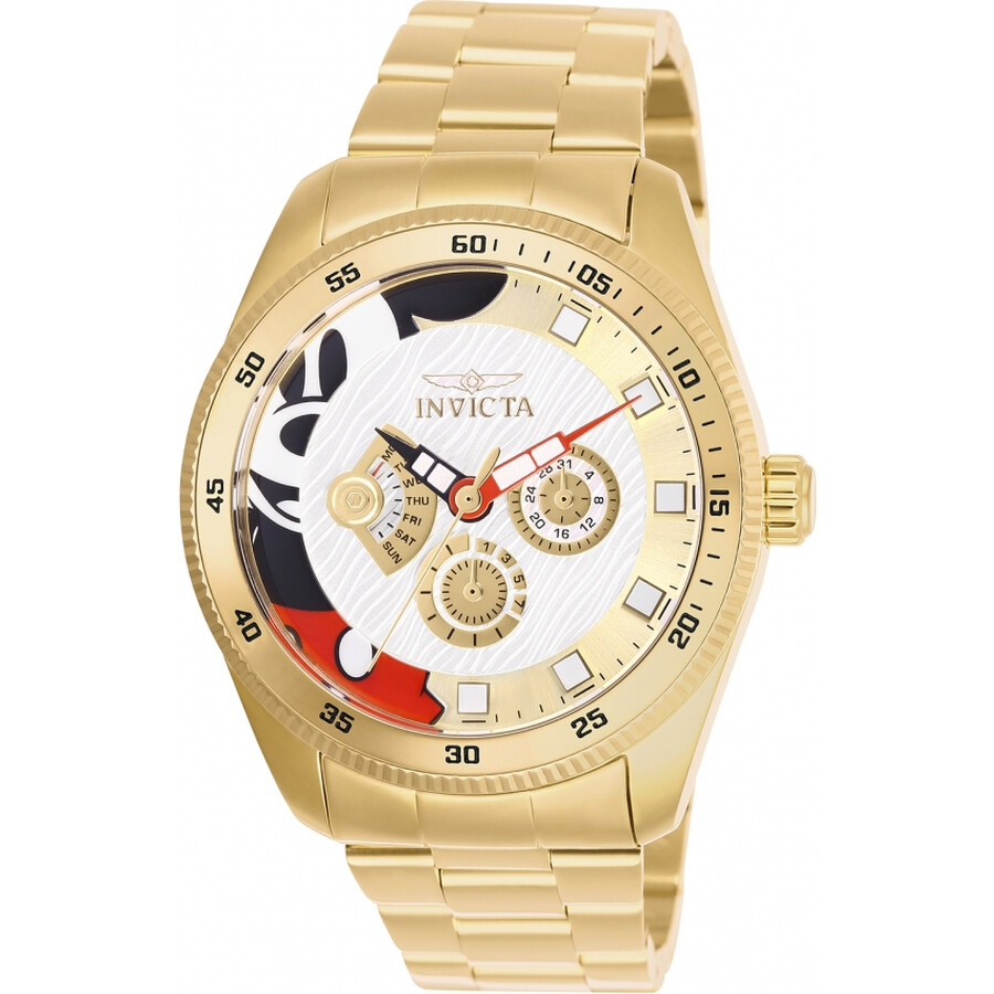 Invicta Disney Limited Edition Silver and Gold Dial Men's Watch 25457 ...