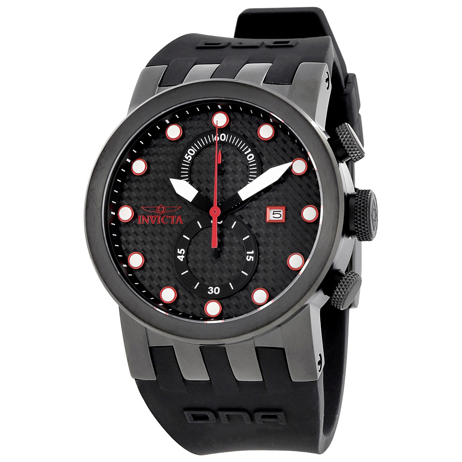 Invicta DNA Black Carbon Fiber Dial Black Rubber Men's Watch 10428 ...