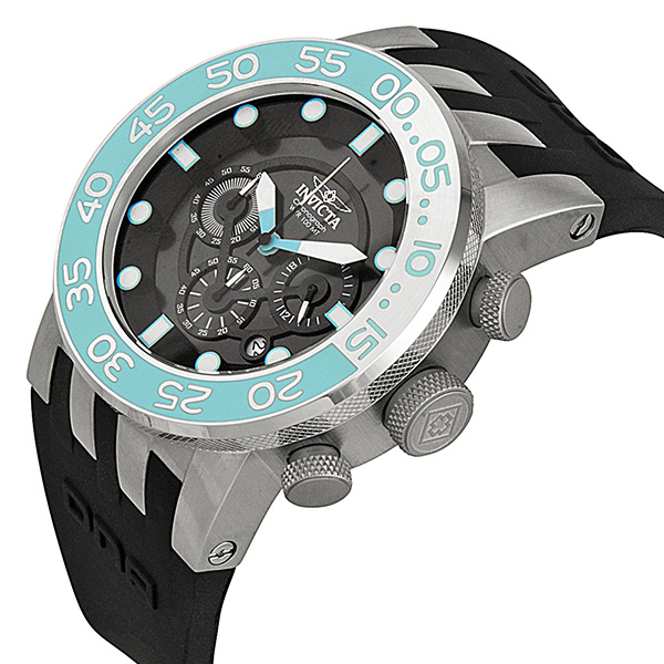 Invicta DNA Diver Chronograph Black Dial Black Rubber Strap Men's Watch ...