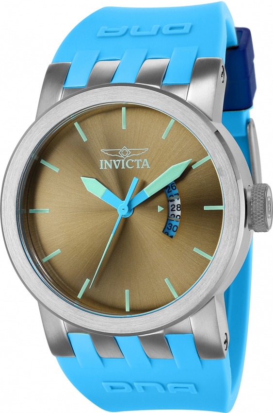 Invicta DNA Quartz Khaki Dial Blue Silicone Men's Watch 36958 ...