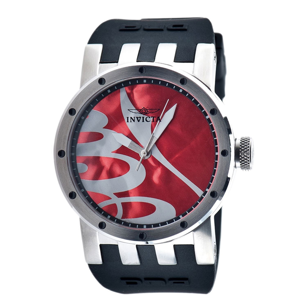 Invicta DNA Recycled Art Red Dial Black Rubber Ladies Watch 10437 ...