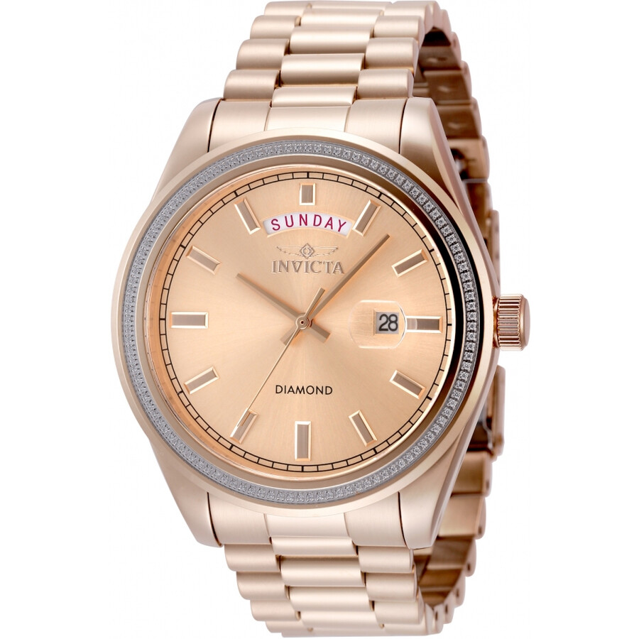 Invicta Elite Diamond Quartz Rose Gold Dial Men's Watch 48762 ...