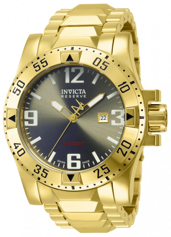 Invicta Excursion Black Dial 18kt Gold Ion-plated Men's Watch 6247 ...