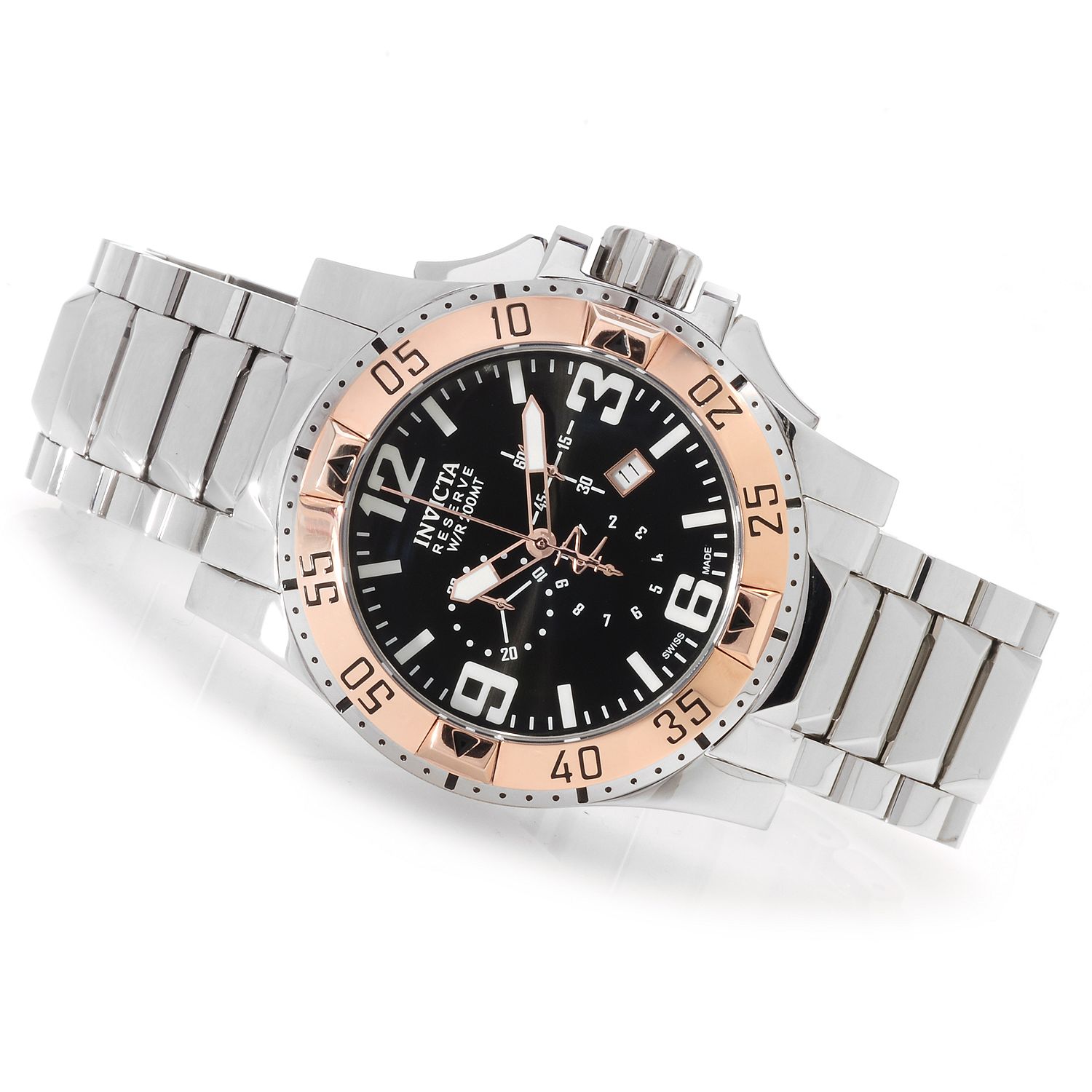 Invicta Excursion Chronograph Black Dial Stainless Steel Men's Watch ...